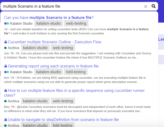 Can You Have Multiple Scenario In A Feature File Katalon Studio Katalon Community