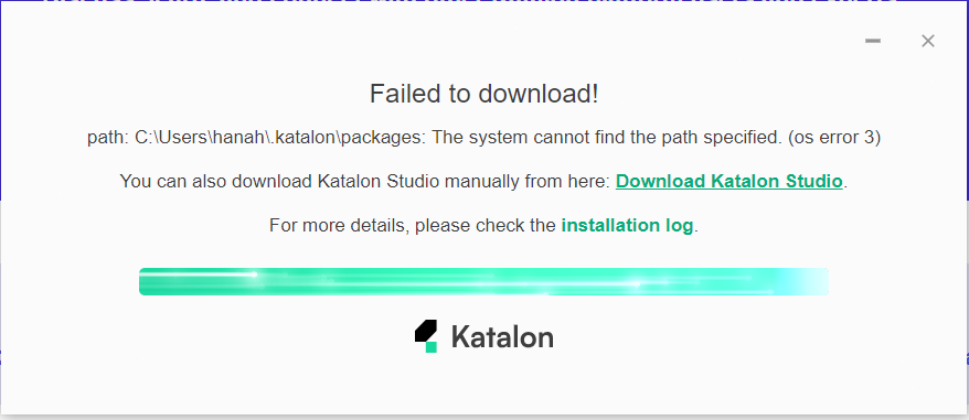 The system can't find specified folder - Web Testing - Katalon Community