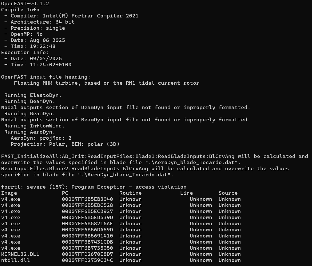Error - forrtl: severe (157): Program Exception - access violation - Computer-Aided Engineering ...