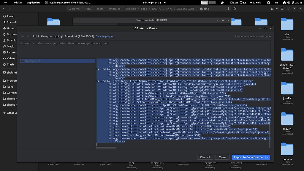 Idea 2023.2 can't start when sonarlint is enabled - IntelliJ Platform - Sonar Community