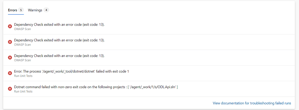OWASP Dependency Check 8.3.1 fails with exit code 13 on azure pipeline task - SonarQube Cloud ...