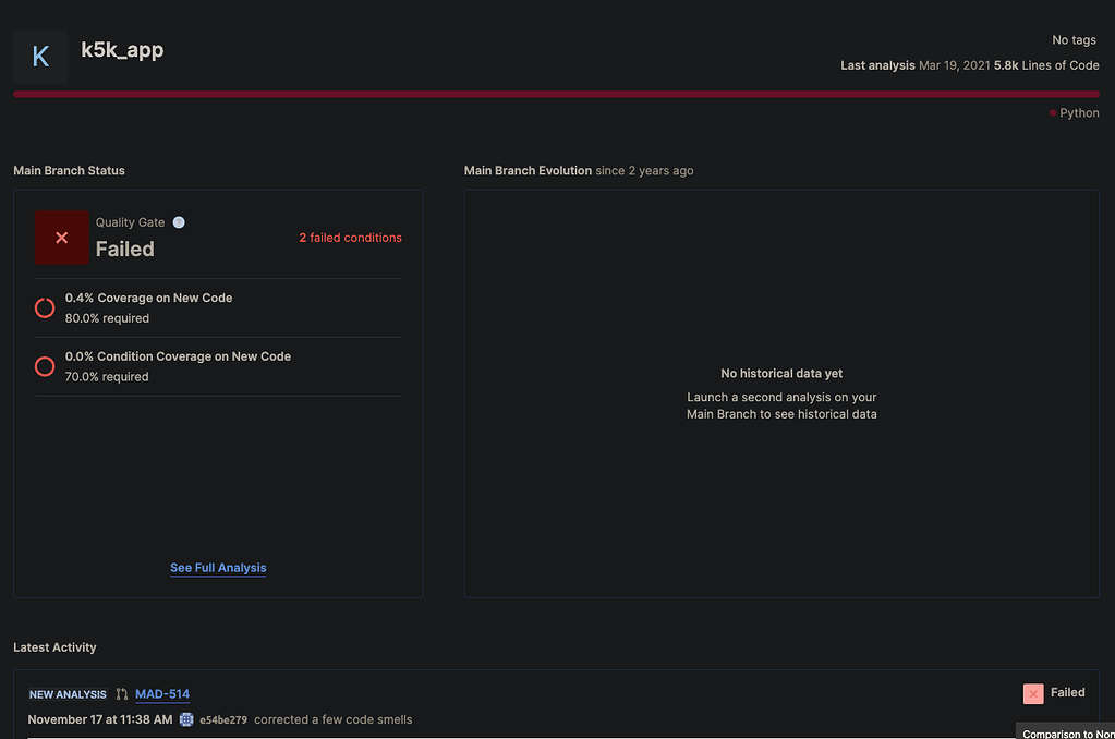 SonarQube dashboard master branch not updated after analysis success via Sonar scanner on ...