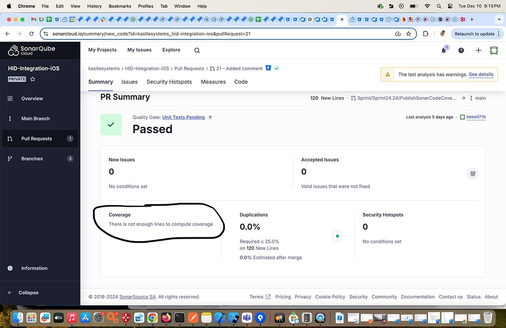 Code Coverage showing 0% on sonar cloud for swift project - SonarQube Cloud - Sonar Community