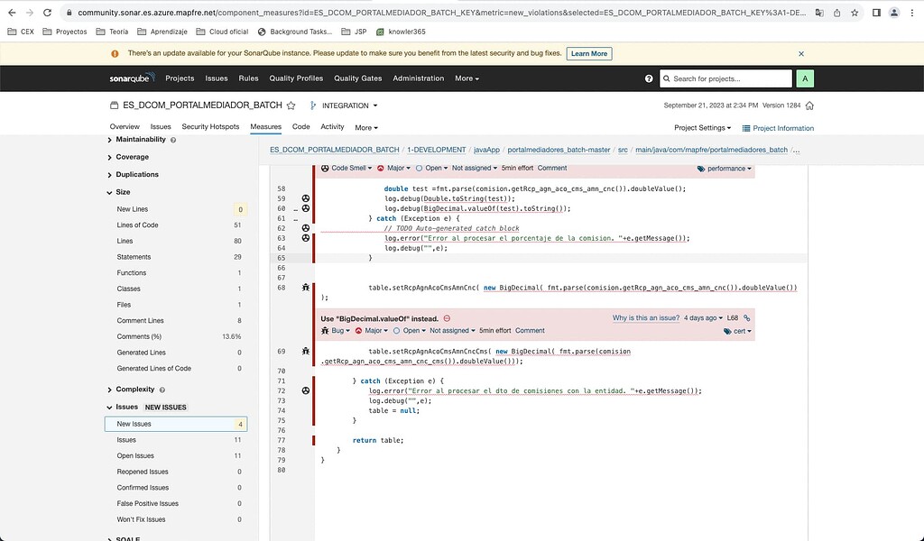 Sonar identifies new problems on old code - SonarQube Server / Community Build - Sonar Community