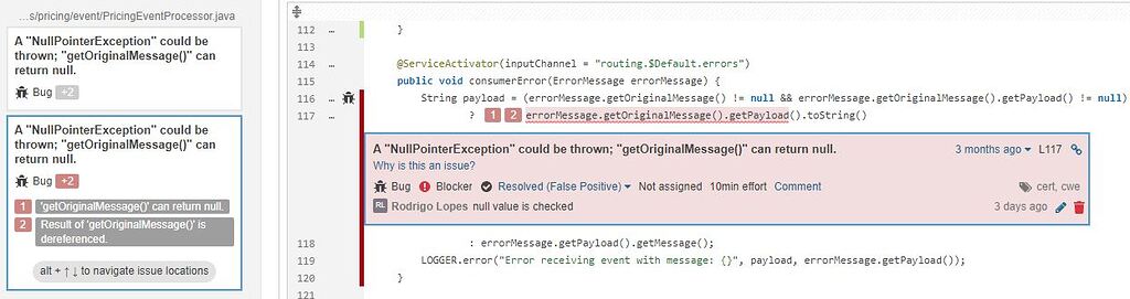False positive: Java: NullPointerException could be thrown - Report False-positive / False ...