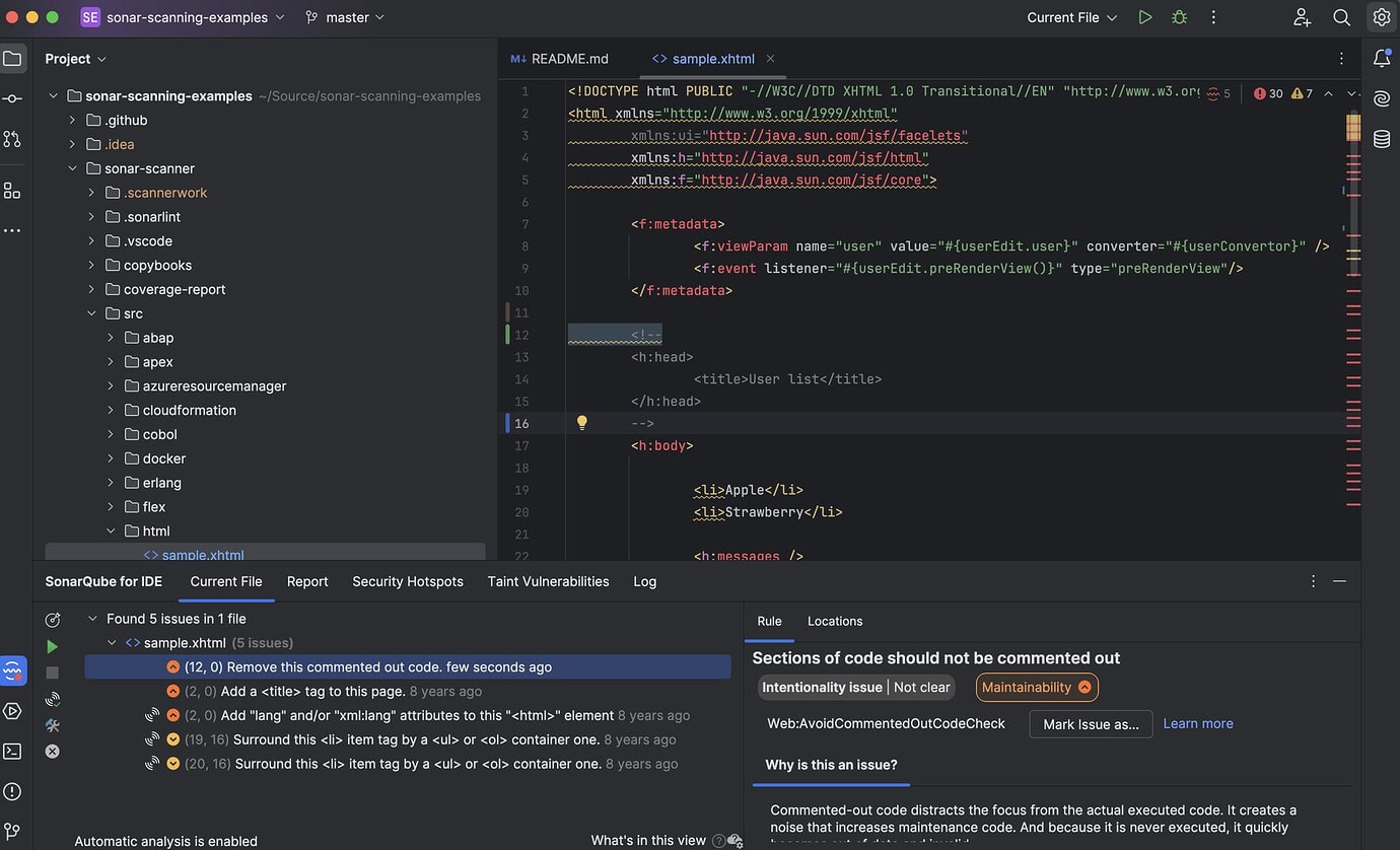 [WebStorm]: SonarQube for IDE not showing issues (while showing them on IntelliJ) - IntelliJ ...
