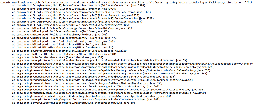 When Upgrading 92 To 99 An Error Occured Like Sqlserverjdbcsqlserverexception Sonarqube 