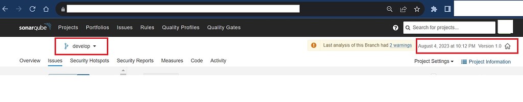 The SonarQube Develop branch is not refreshed after the Azure DevOps ...