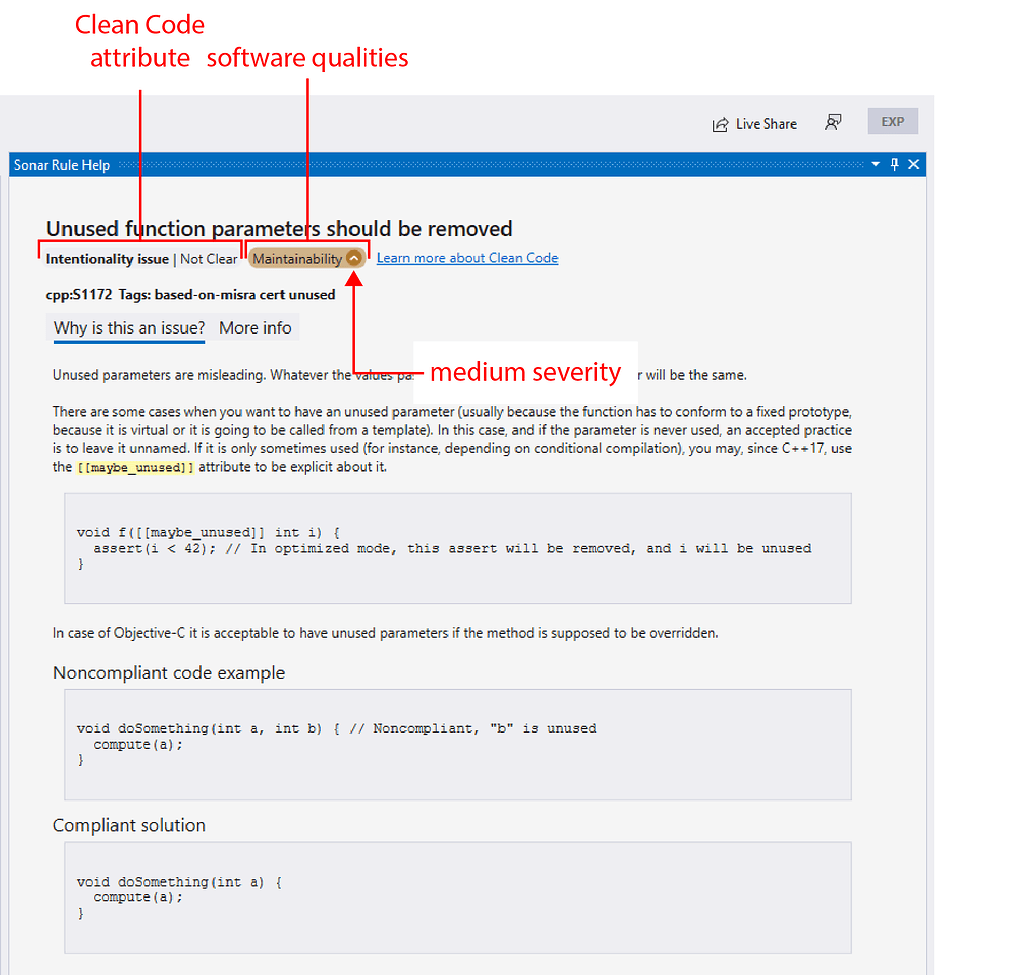 SonarLint for Visual Studio 7.3 - Clean Code attributes and Software ... SonarLint for Visual Studio 7.3 - Clean Code attributes and Software ...