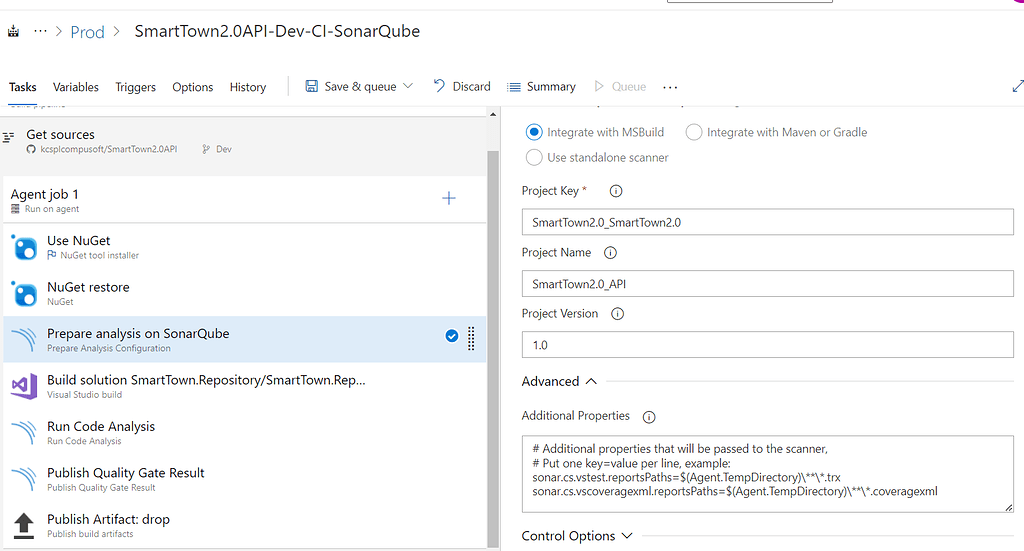 Please provide steps for scan code coverage into .net core, windows local setup and Azure DevOps ...