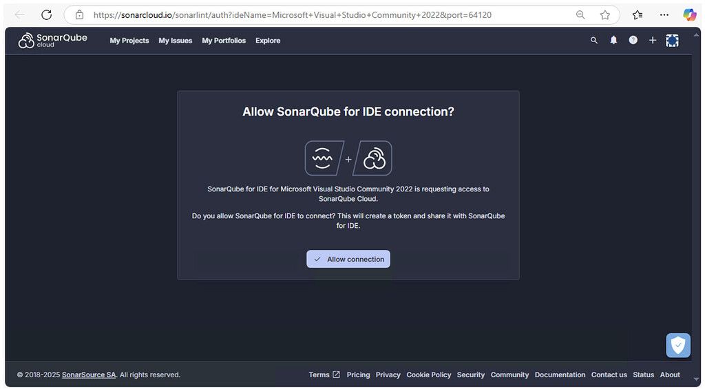 SonarQube for IDE: Visual Studio 8.13 - Automated token generation and ...