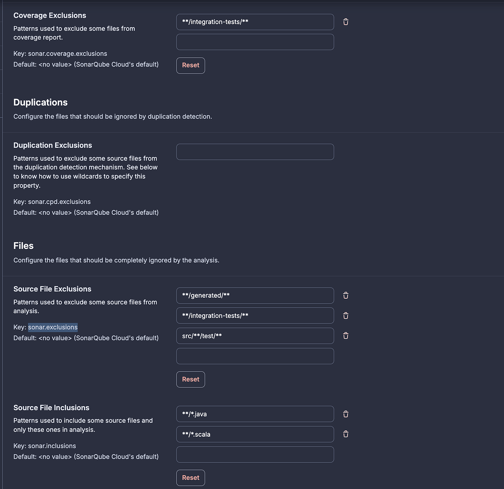 How To Make Sonar Analysis Only Java And Scala Code Sonarqube Cloud