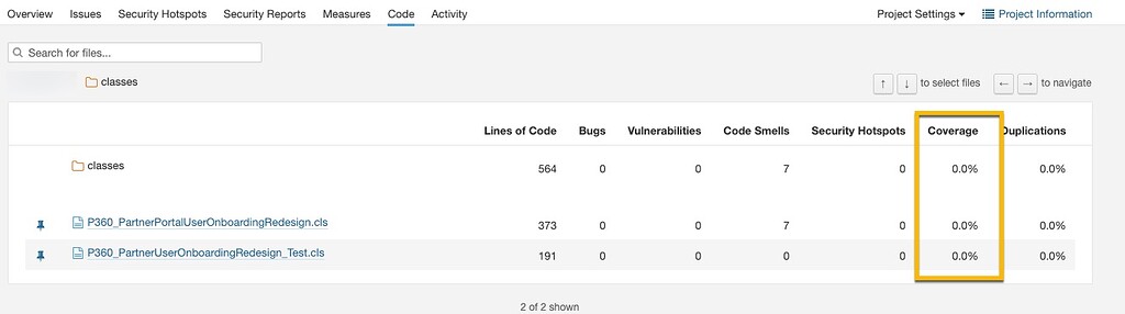 Code coverage is showing zero for Apex Class - SonarQube Server ...