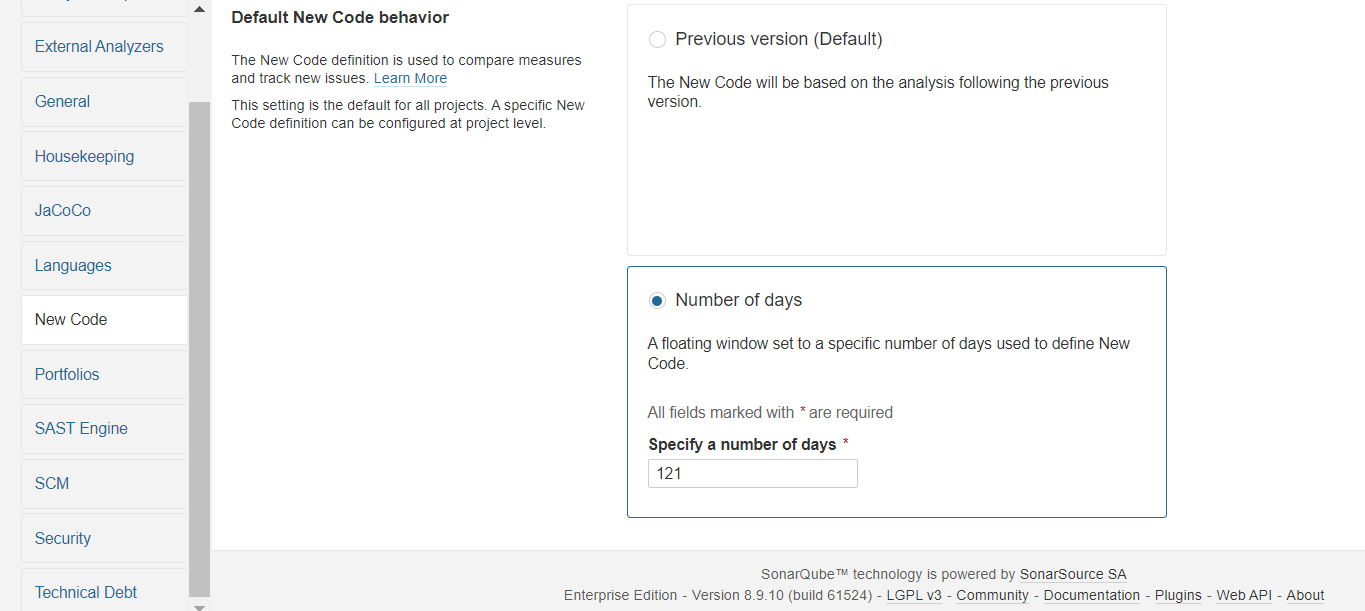 Analyse Code Since A Spesific Date In Sonarqube SonarQube Sonar