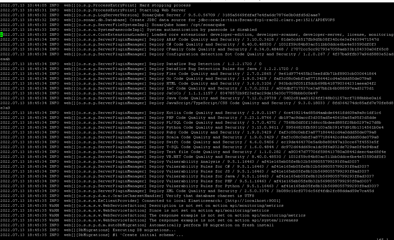Error Create Initial Schema While Starting Sonarqube Developer Sonarqube Server Community