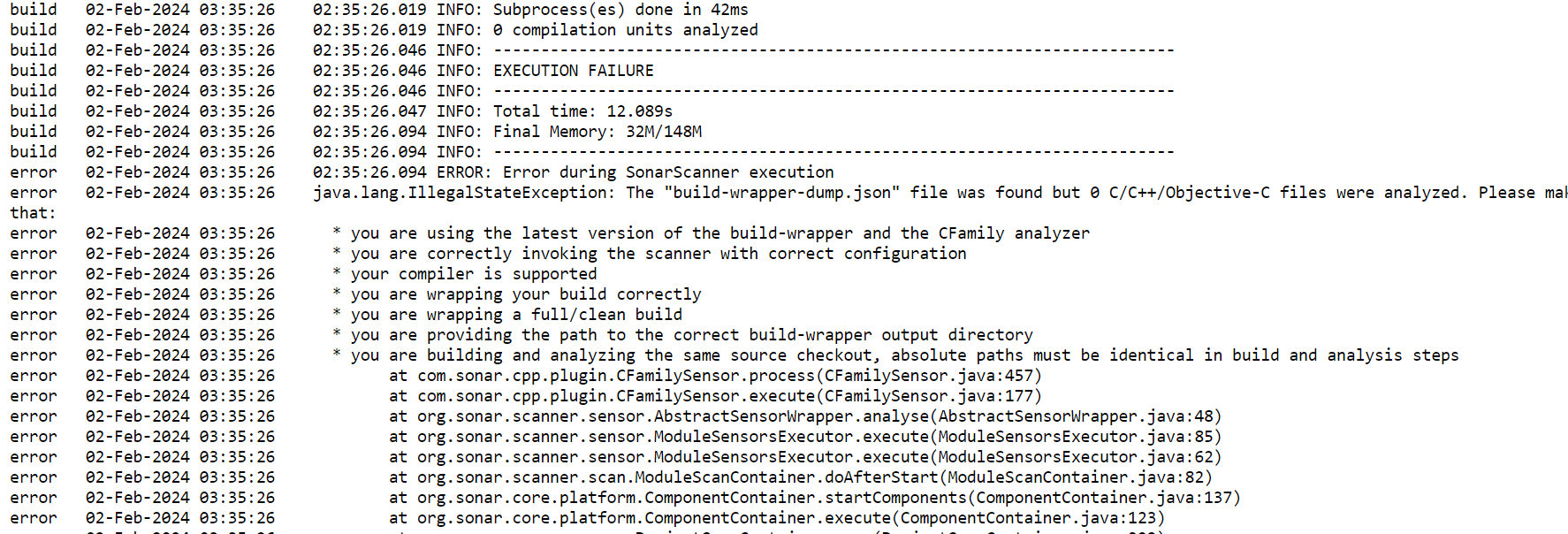 Build-wrapper-dump.json mismatch with CPP analyzer 6.20.4.45706 version - SonarQube Server ...