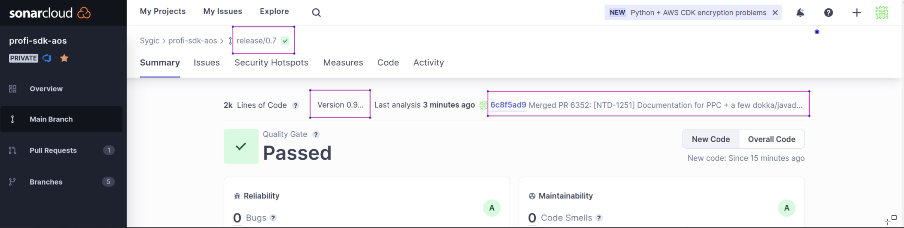 Mixed changesets from different branches. Main branch not synced with Azure DevOps default ...