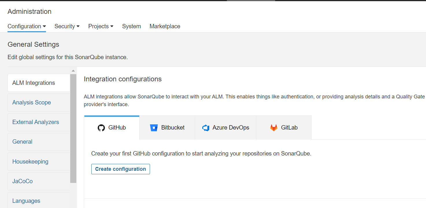 Alm Integrations Can We Done In Sonarqube 89 Lts Community Edition Sonarqube Server