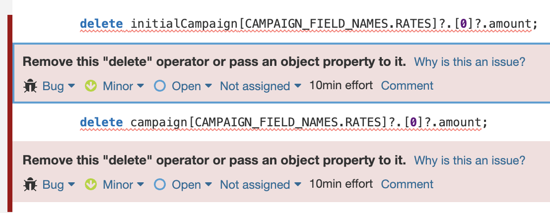 Delete operator on object with optional chaining - Report False ... Delete operator on object with optional chaining - Report False ...