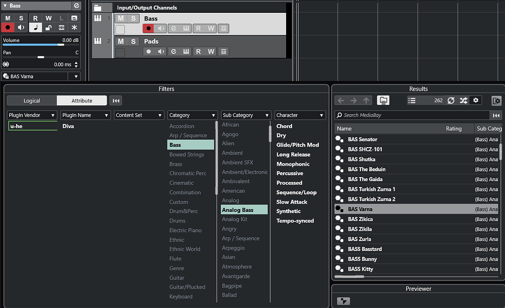Memorizing search terms for track presets per track - Cubase - Steinberg Forums