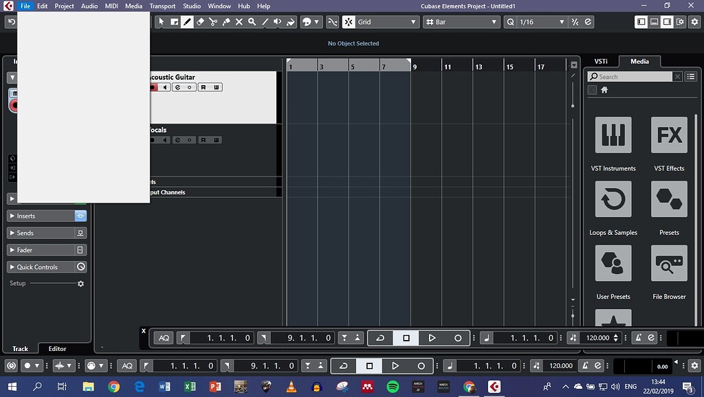 Blank menu - Cubase - Steinberg Forums