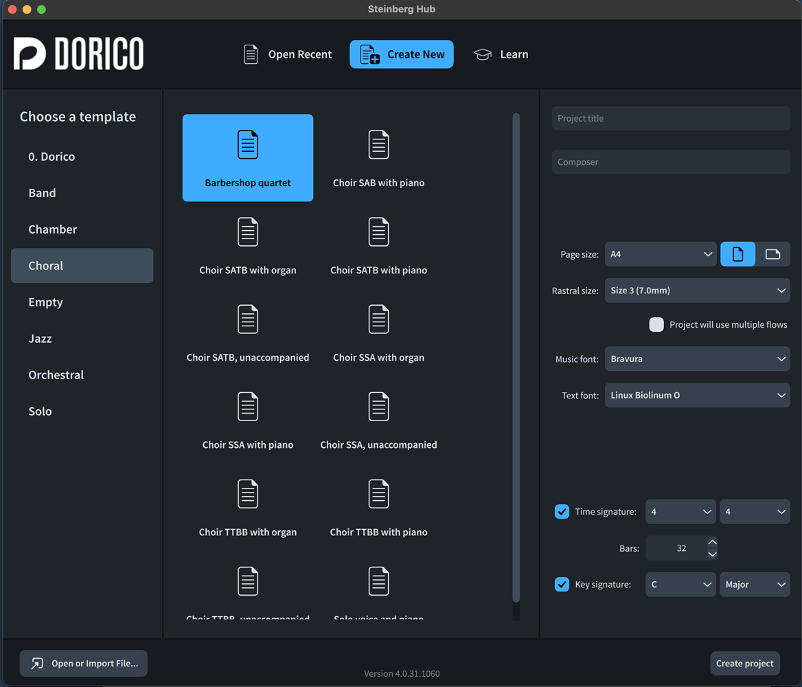 Create New And Project Templates Dorico Steinberg Forums