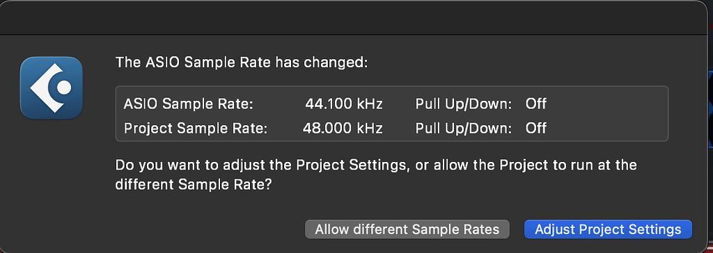 ASIO Sample Rate changed box is seriously getting on my nerves - Cubase ...