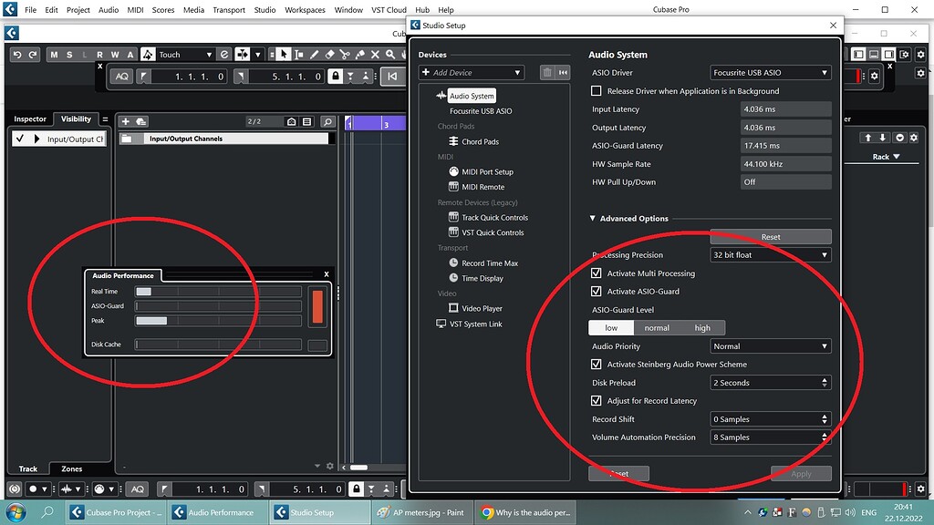 Audio Performance meters are peaking like crazy at 0 load (Cubase 12) - Cubase - Steinberg Forums