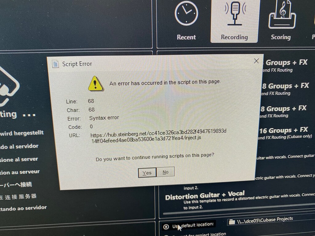 Cubase, this Syntax error - 10.5 - Cubase - Steinberg Forums