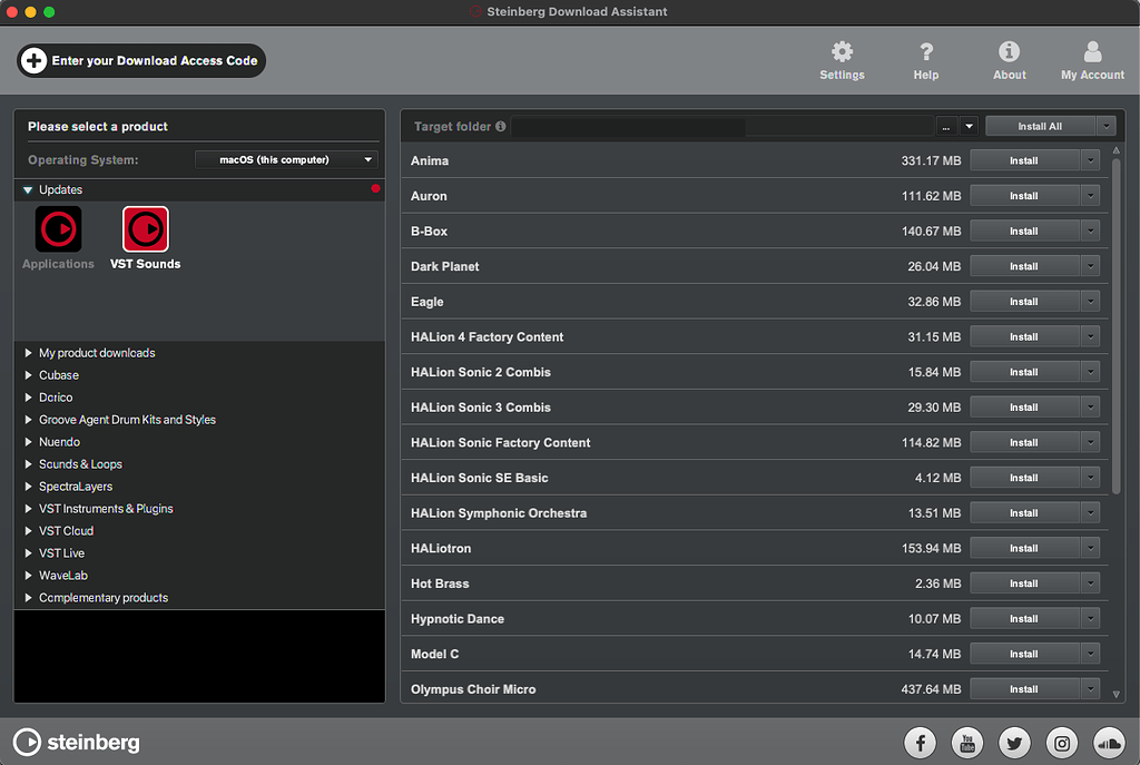 Update recommendations from Steinberg Download Assistant - HALion ...