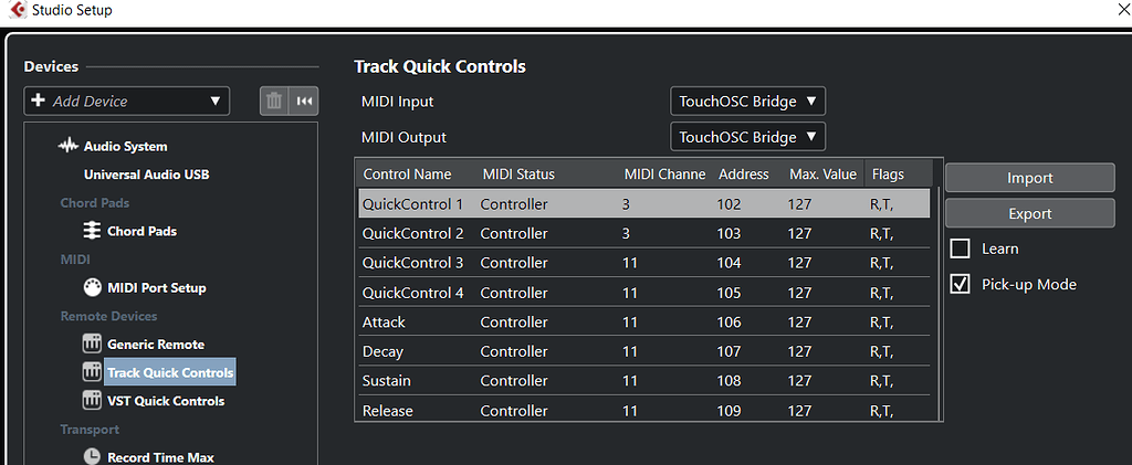 Quick Control & TouchOSC Hell: Please help! - Cubase - Steinberg Forums