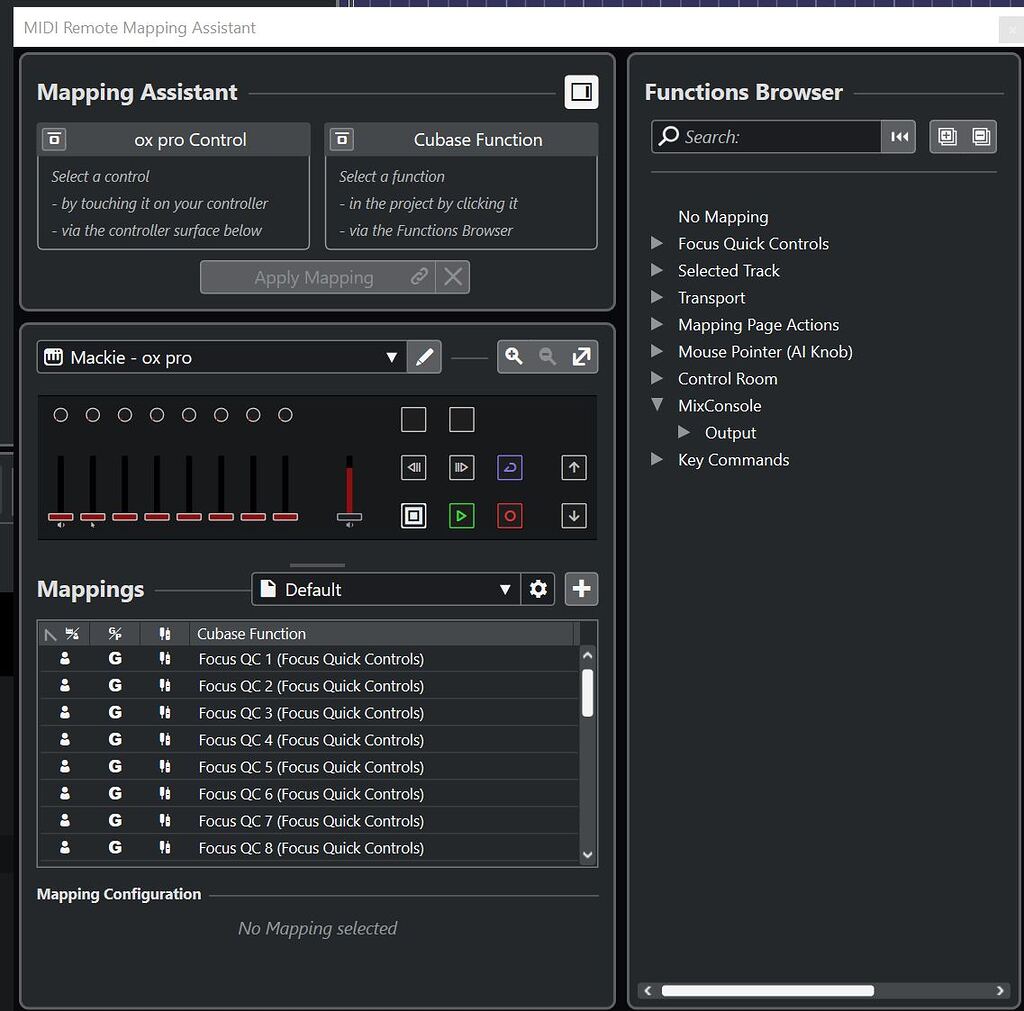 Missing functions in remote mapping assistant - Cubase - Steinberg Forums