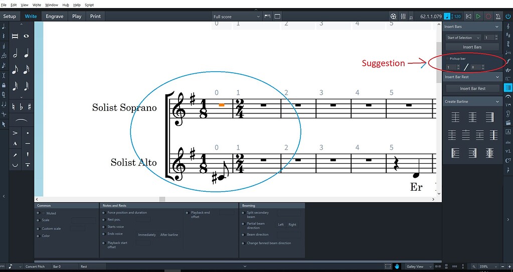 How to add a pickup bar - Dorico - Steinberg Forums