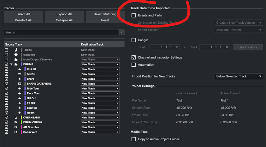Careful when importing track from other project - Cubase - Steinberg Forums