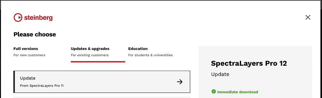 Upgrade from Spectralayers 11 Pro - SpectraLayers - Steinberg Forums