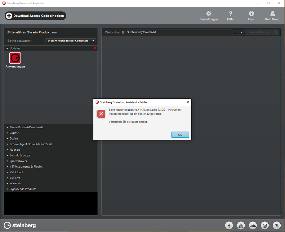 Steinberg Download Assistant - NOT WORKING! - Cubase - Steinberg Forums