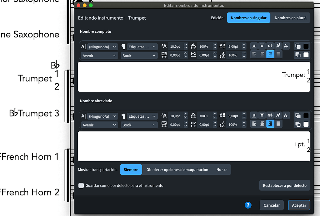 The transposition key of instrument names - Dorico - Steinberg Forums The transposition key of instrument names - Dorico - Steinberg Forums