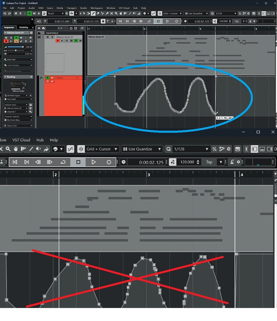 Undesirable unsmoothing of volume automation curves in the main window - Cubase - Steinberg Forums