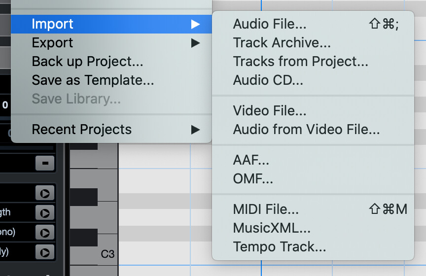 Default folder for importing files (MIDI/Audio, opening .cpr files, etc ... Default folder for importing files (MIDI/Audio, opening .cpr files, etc ...