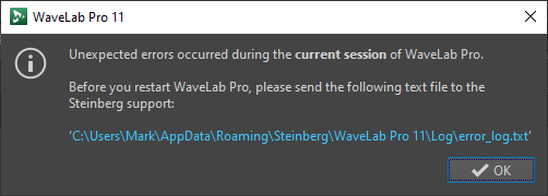 Clearer error message popup instructions? - WaveLab - Steinberg Forums