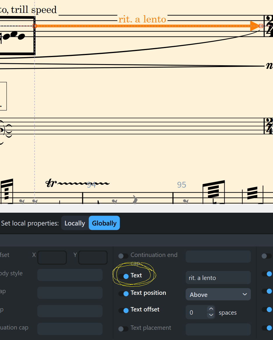 Changing text formatting on horizontal lines NOT annotations - Dorico - Steinberg Forums