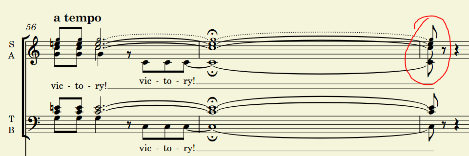 Hide eighth note stem and flag in divided voices SA choral - Dorico ...