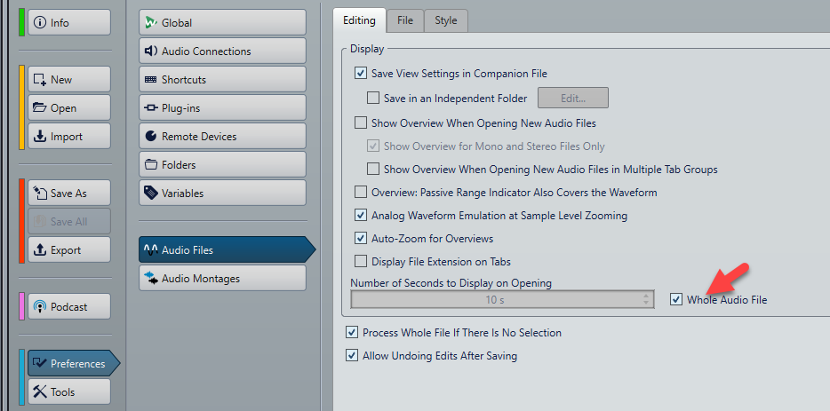 Small feature request - audio files open with entire file in zoom range? - WaveLab - Steinberg ...