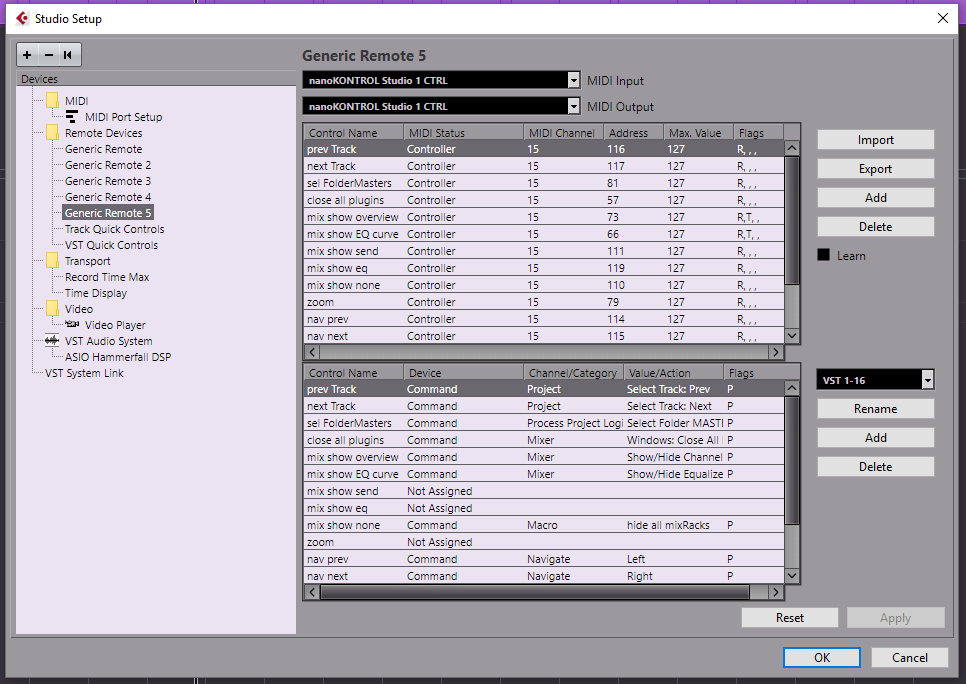 generic remote flags: no toggle option? [SOLVED] - Cubase - Steinberg Forums