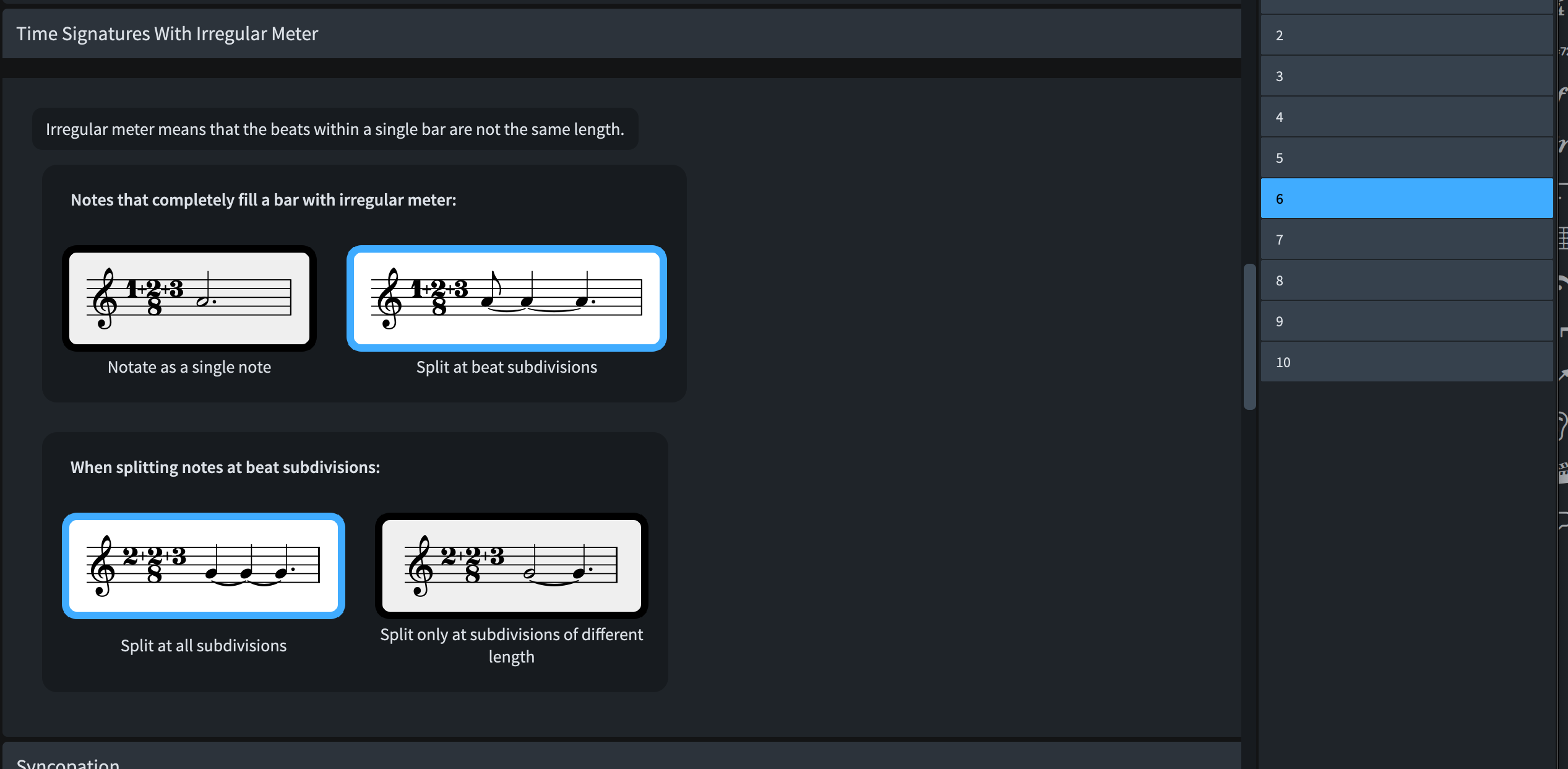 Kind of irregular meter, how can I achieve this measure division ...