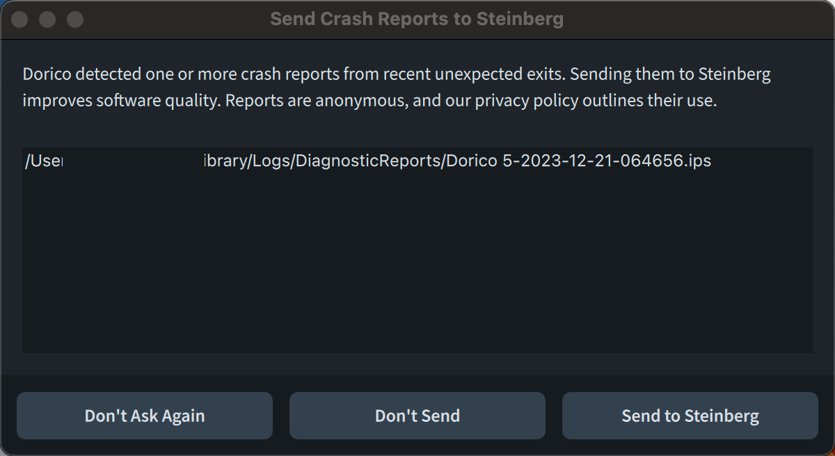 Multiple Crashes - Dorico - Steinberg Forums