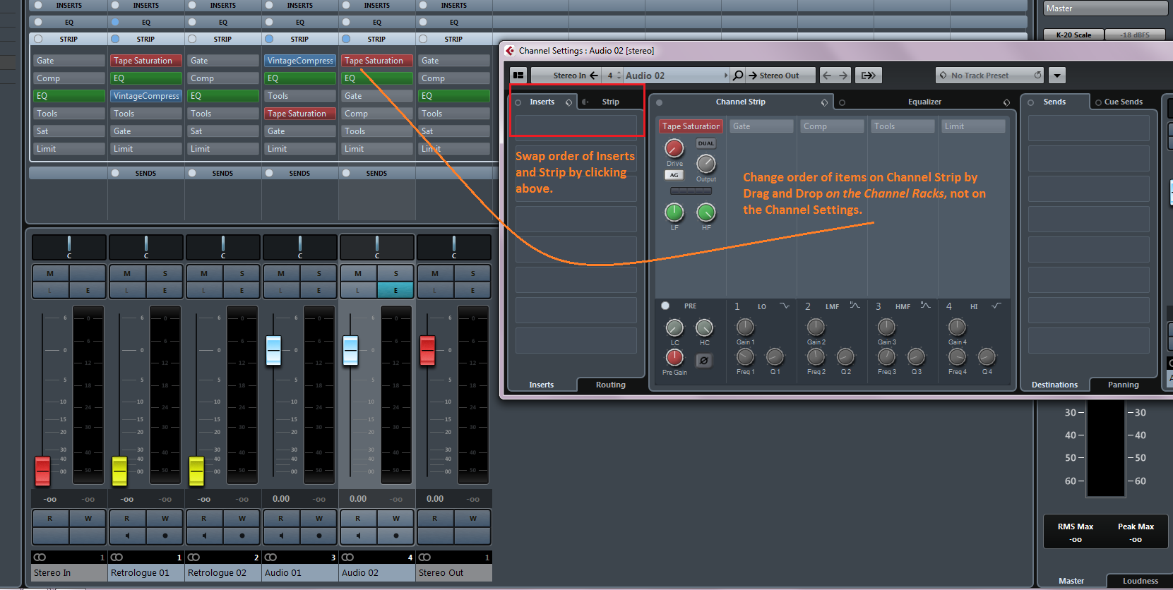 Can we change the default channel strip order? - Cubase - Steinberg Forums