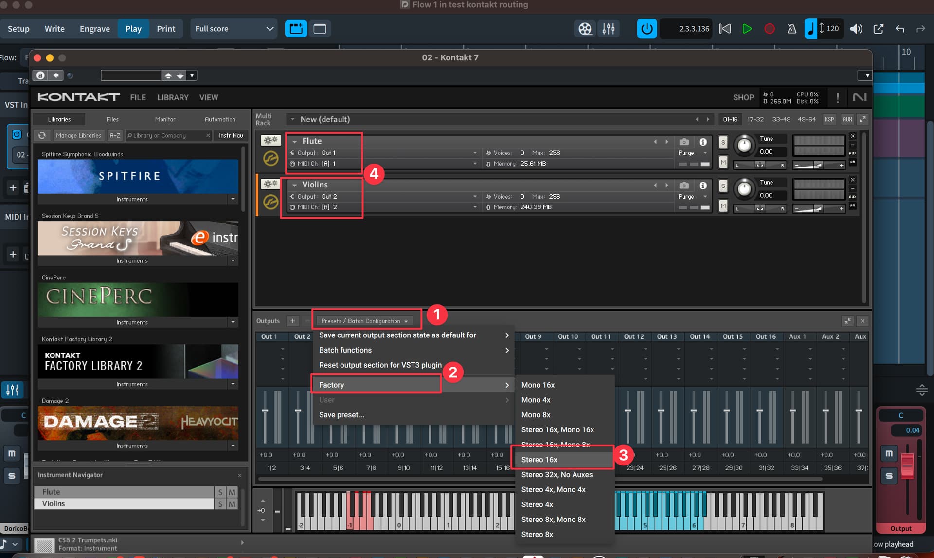 Kontakt Output Routing to Dorico Mixer Input - Dorico - Steinberg Forums