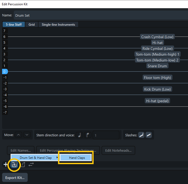 Drum kit/change instrument name - Dorico - Steinberg Forums
