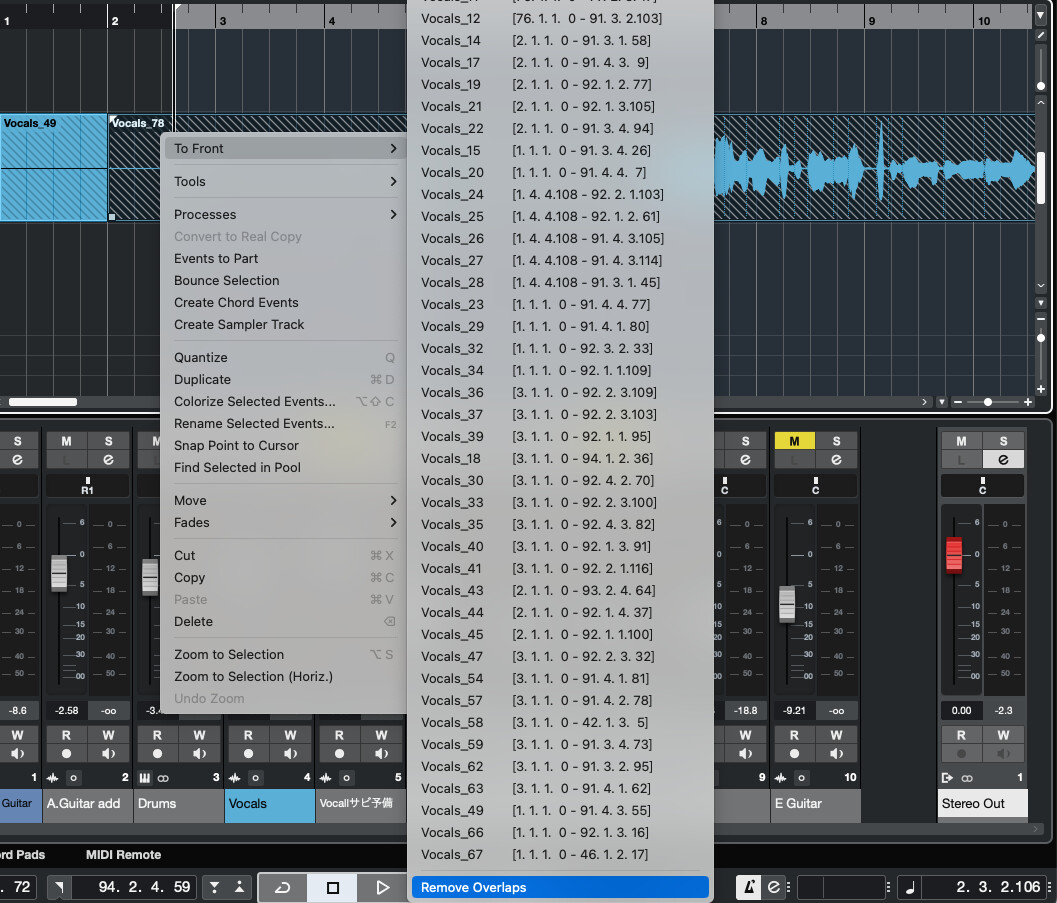 Missing takes on the "To Front" list - Cubase - Steinberg Forums